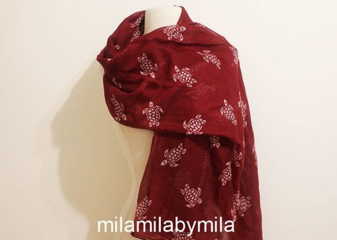 Sea Turtles Scarf, Turtle Scarf, Black Scarf, Animal Viscose Scarf, Sea ...