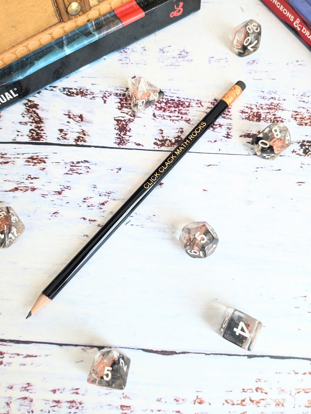 Click Clack Math Rocks Pencil, DND Pencil, Dnd Gift - Etsy