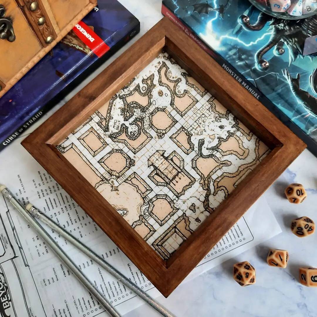 Dungeon Map Dice Tray, Personalised Dnd Dice Tray, Gaming Dice Tray ...