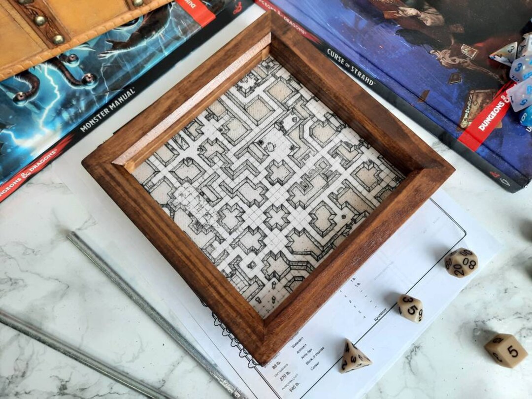 Dungeon Map Dice Tray, Personalised Dnd Dice Tray, Gaming Dice Tray ...