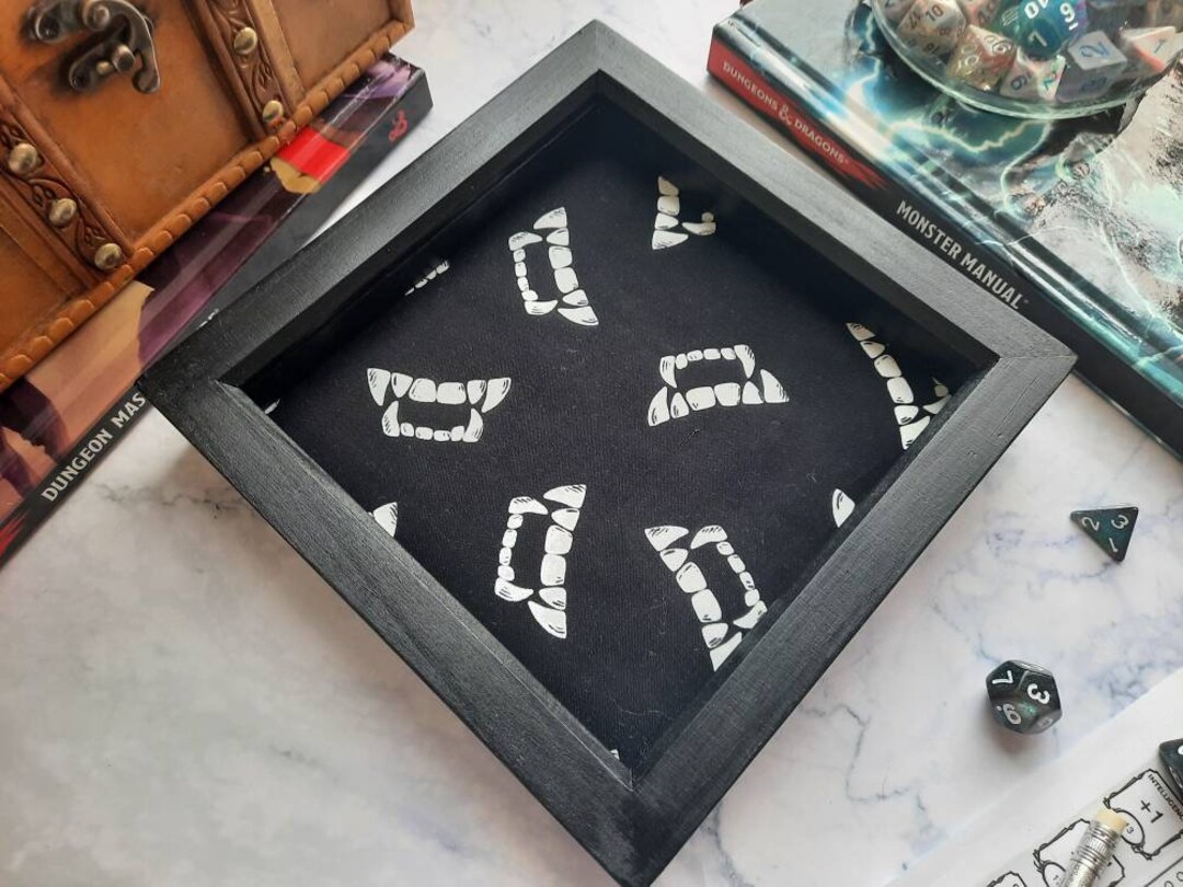 Vampire Teeth Dice Tray, Personalised Dnd Dice Tray, Gaming Dice Tray ...