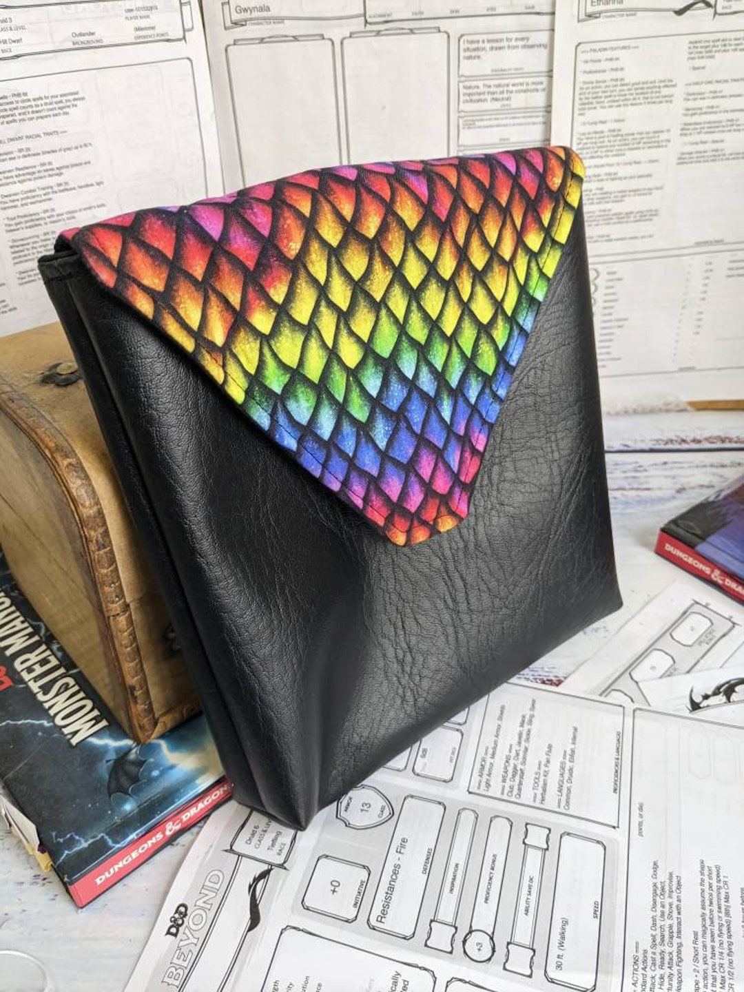 Rainbow Dragon Scale Pouch - Etsy