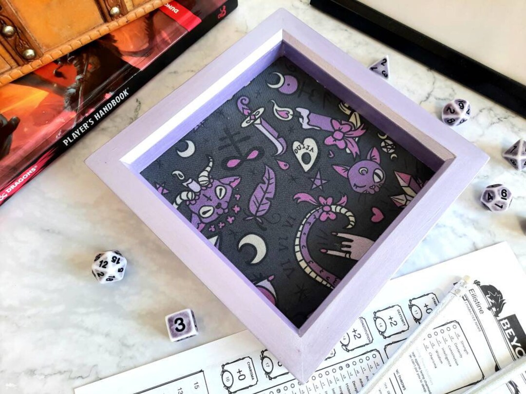 Cute Occult in Lilac Dice Tray, Rolling Tray, Personalised Tray ...