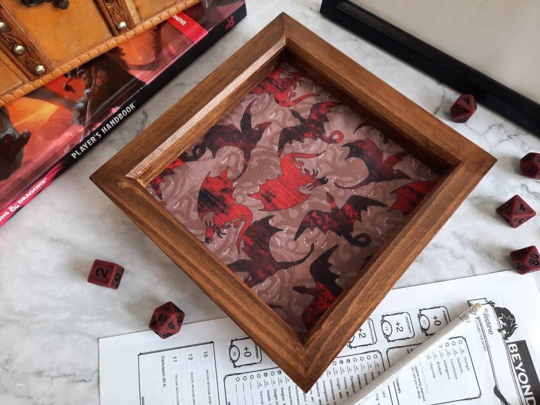 Dragon Dice Tray Rolling Tray Personalised Tray Tabletop - Etsy