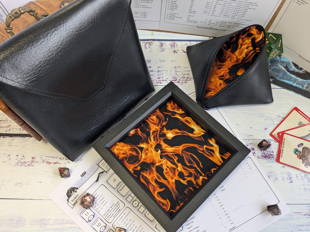 Ready to Ship - Fireball Dice Tray, Rolling Tray, Personalised Tray ...