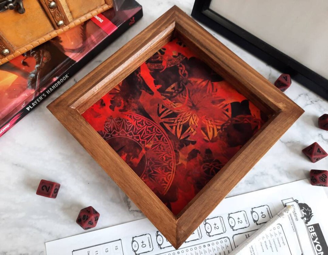 Red Dragon Dice Tray, Rolling Tray, Personalised Tray, Tabletop Gamer ...