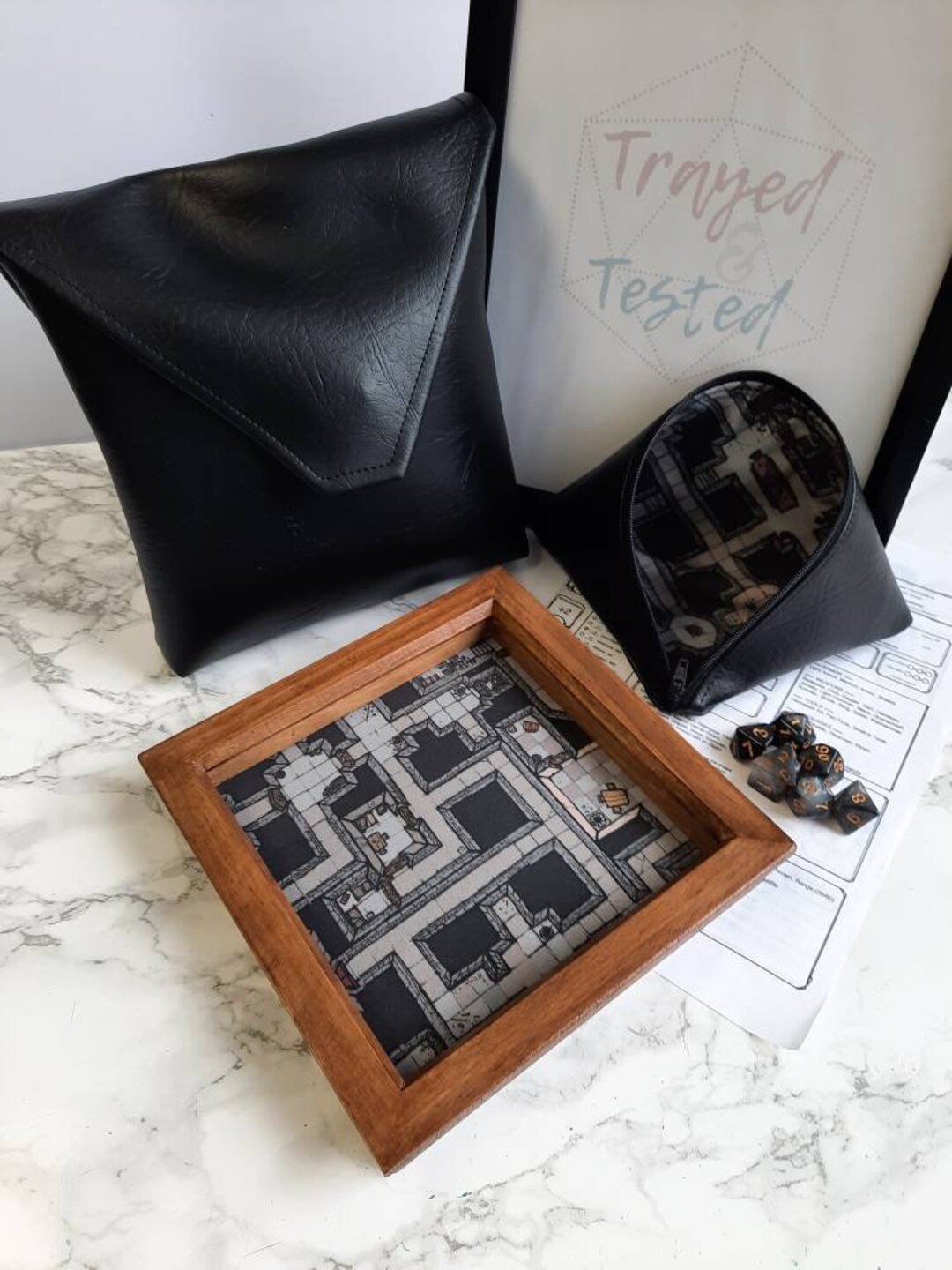 Dungeon Map Dice Tray Bundle, Rolling Tray, Personalised Tray, Tabletop ...
