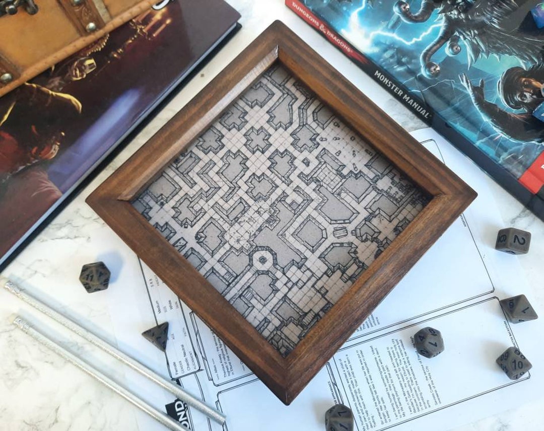 Dungeon Map Dice Tray, Personalised Dnd Dice Tray, Gaming Dice Tray ...