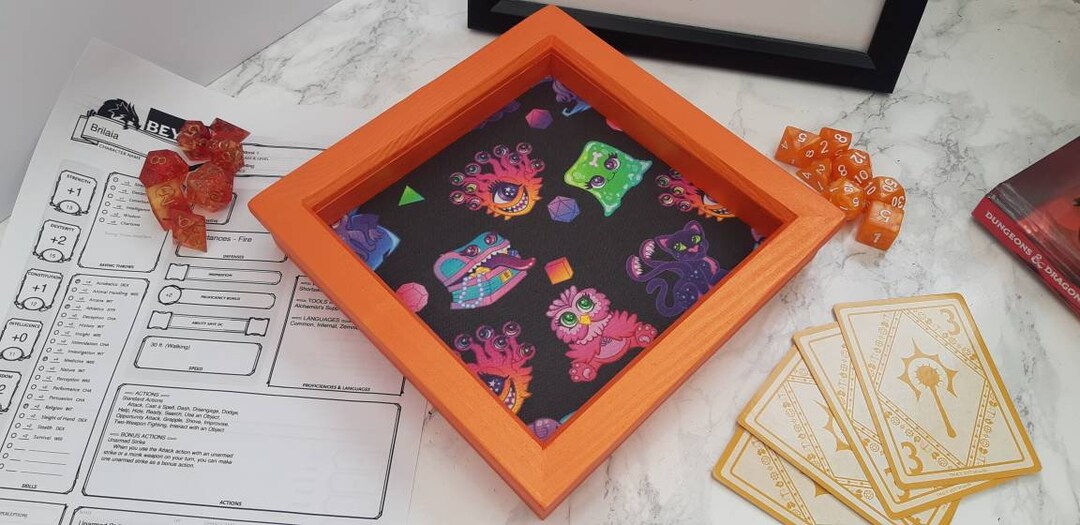 Baby Monsters Dice Tray, Rolling Tray, Personalised Tray, Tabletop ...