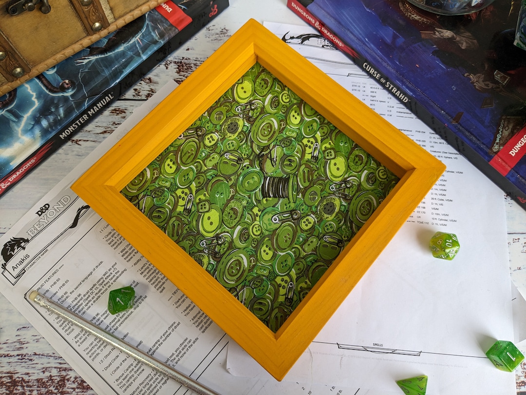 Button Dice Tray, Rolling Tray, Personalised Tray, Tabletop Gamer, Roll ...