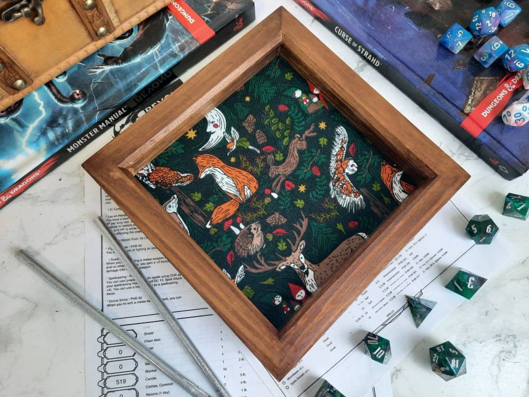 Woodland Creatures Dice Tray, Rolling Tray, Personalised Tray, Tabletop ...