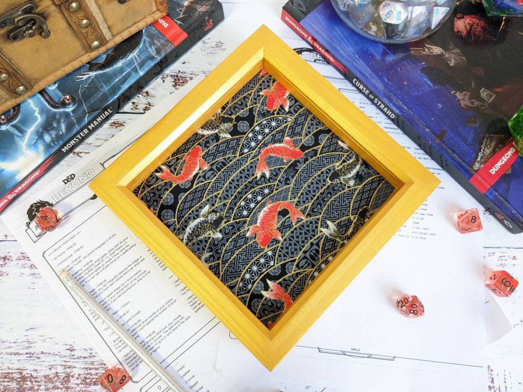 Koi Fish Dice Tray, Rolling Tray, Personalised Tray, Tabletop Gamer ...