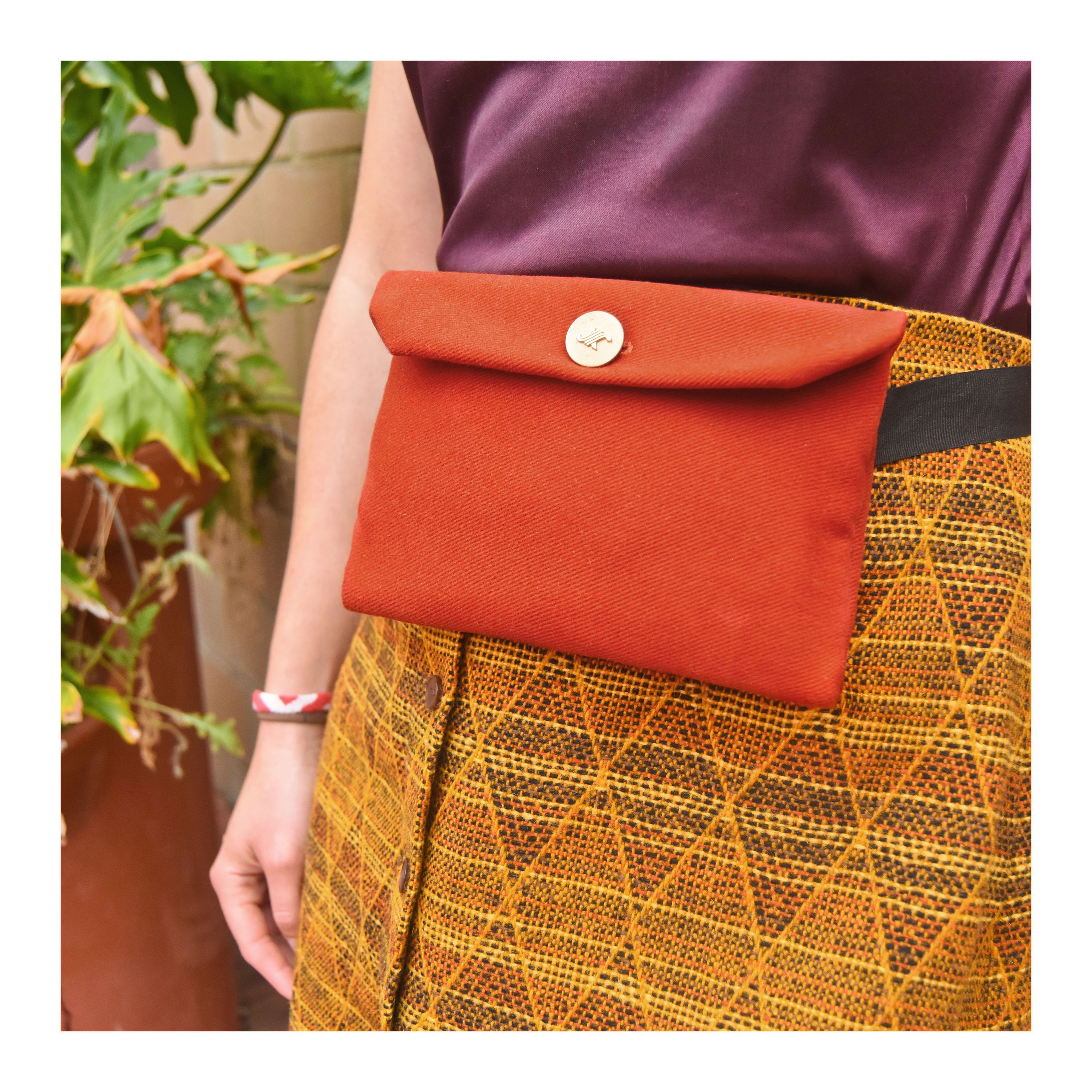 Burnt Red Handmade Belt Bag, Bum Bag, Fanny Pack, Money Belt, Travel ...
