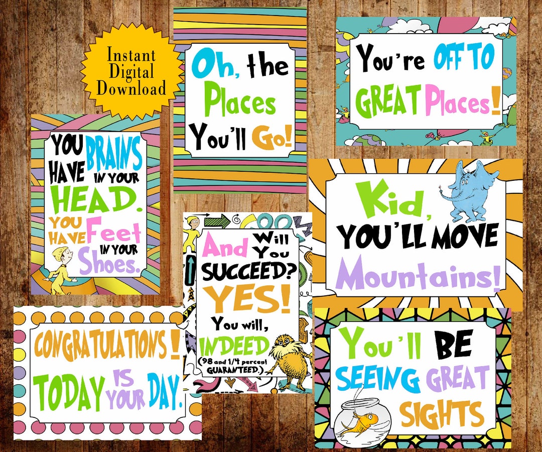 5x7 Oh the Places You Will Go Signs, Digital Download - Etsy
