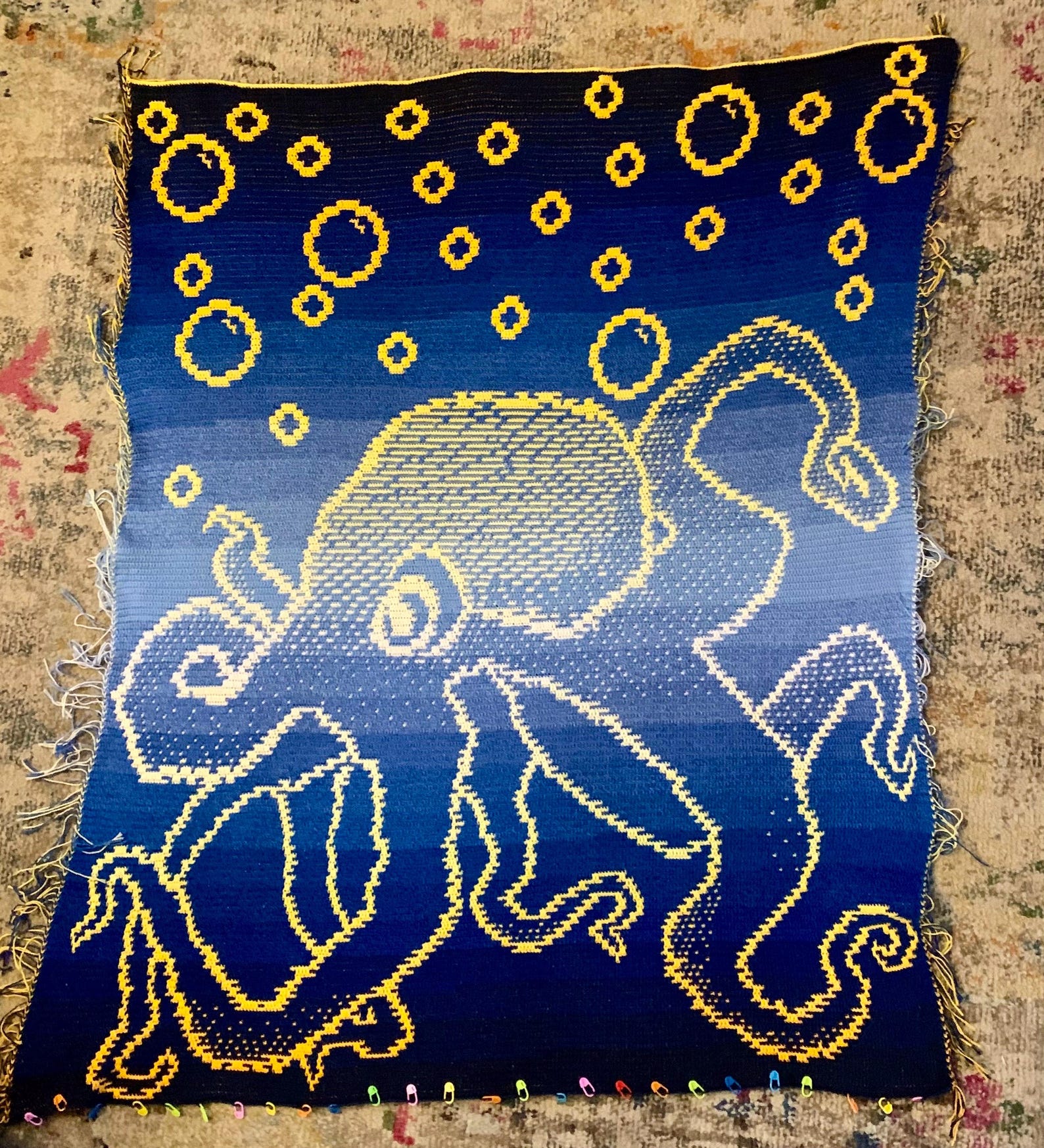 Octopus Mosaic Crochet Blanket Pattern, Reversible Overlay (PDF Pattern ...