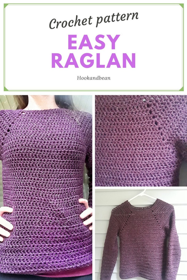 Raglan Sweater Crochet Pattern Pullover Sweater Raglan - Etsy