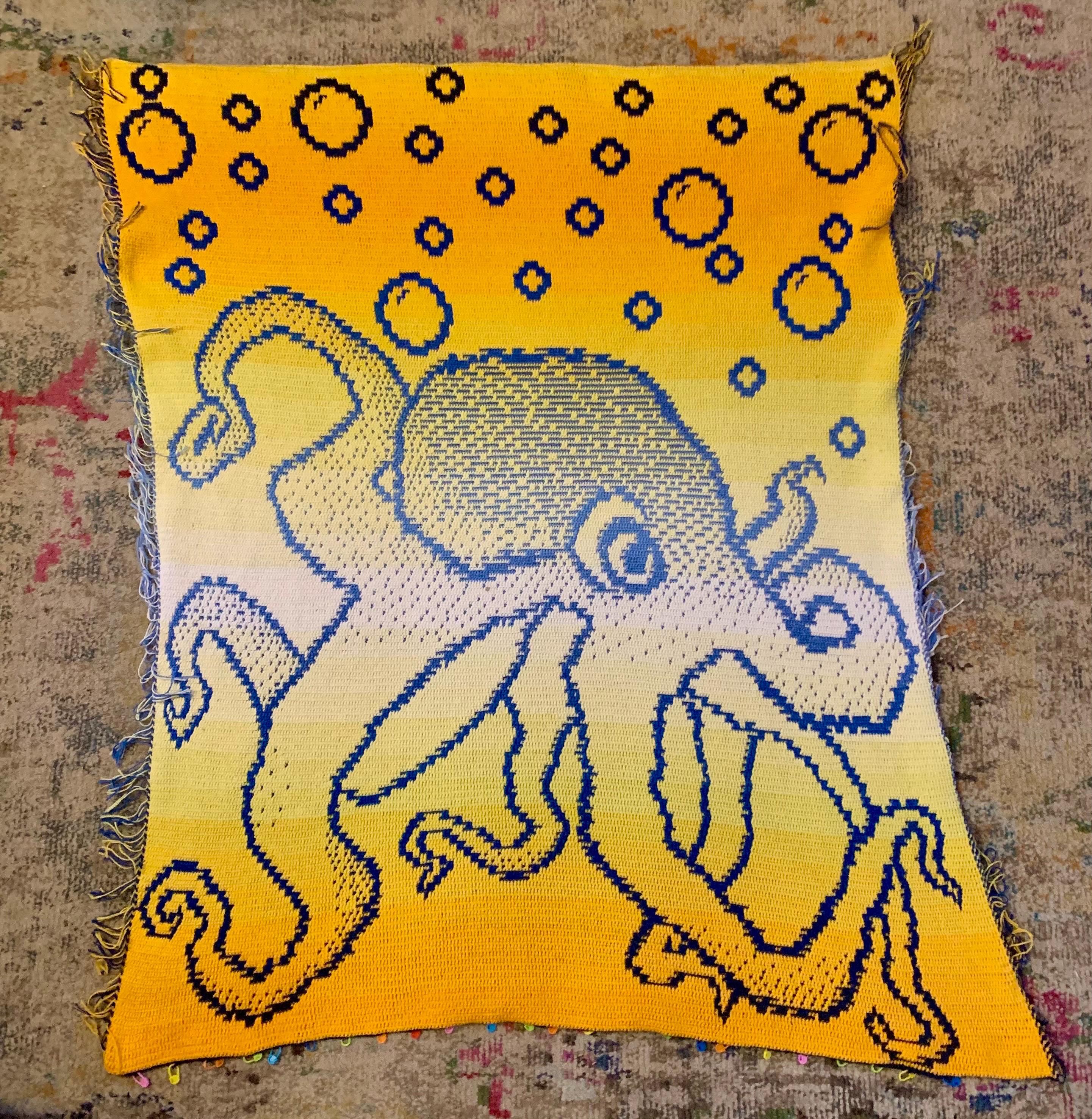 Octopus Mosaic Crochet Blanket Pattern, Reversible Overlay (PDF Pattern ...