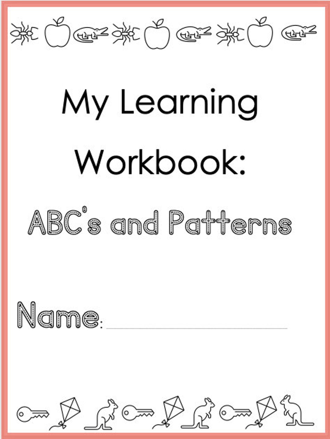 My Learning Workbook: Abc's and Patterns - Etsy