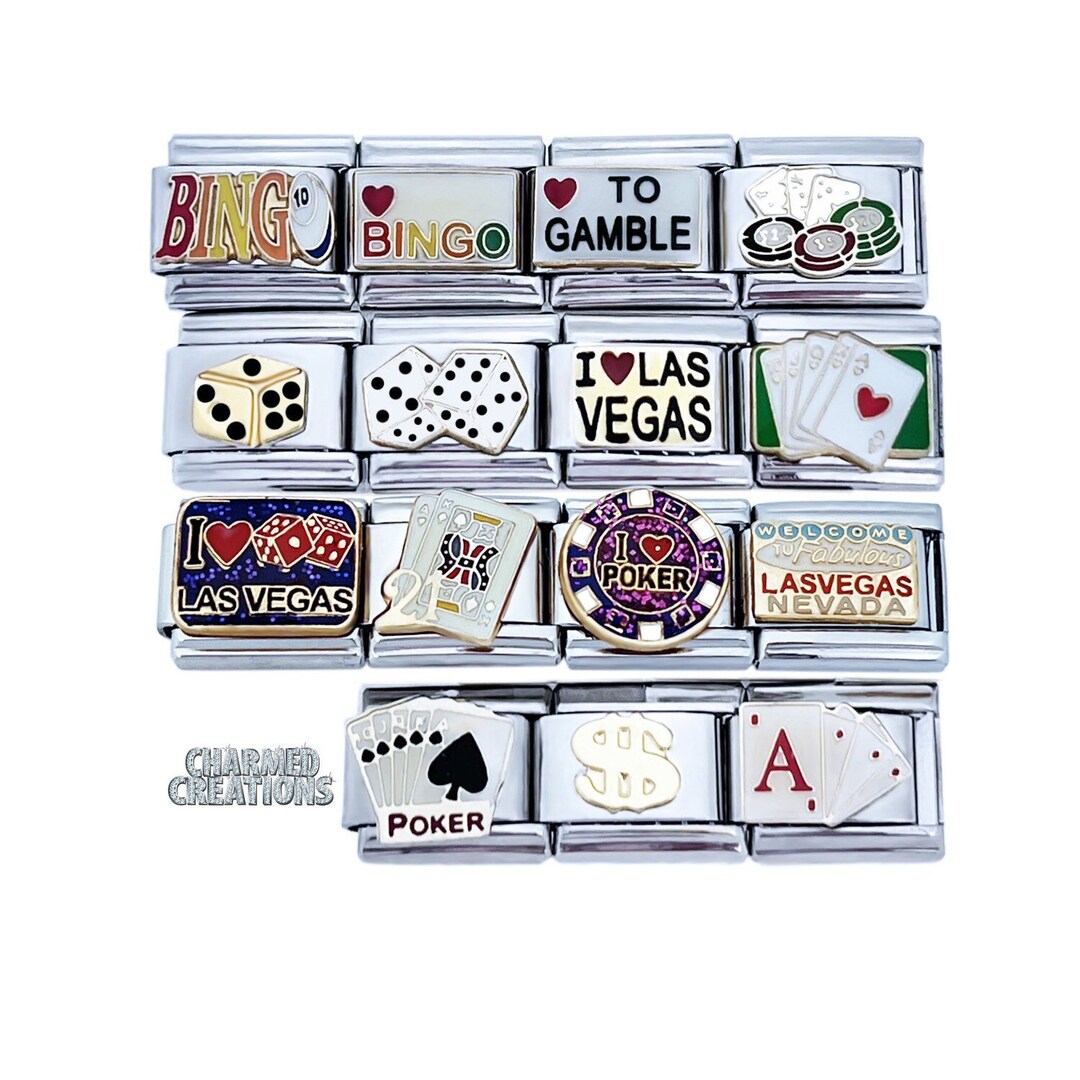 You Pick 9mm Italian Charm Assorted Gambling Casino Poker Chips Dice ...