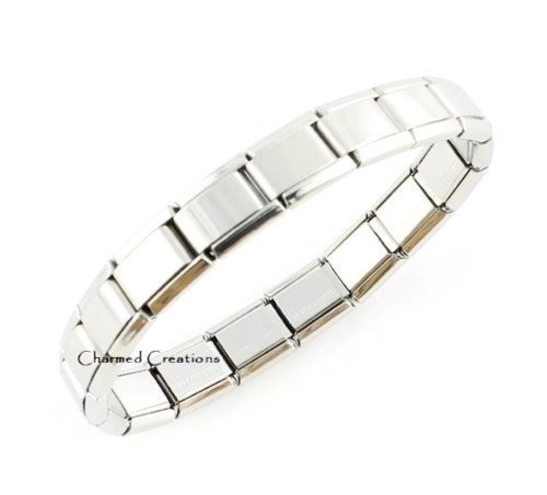 9mm Italian Charm Shiny Starter Bracelet With 18 Stainless Steel ...