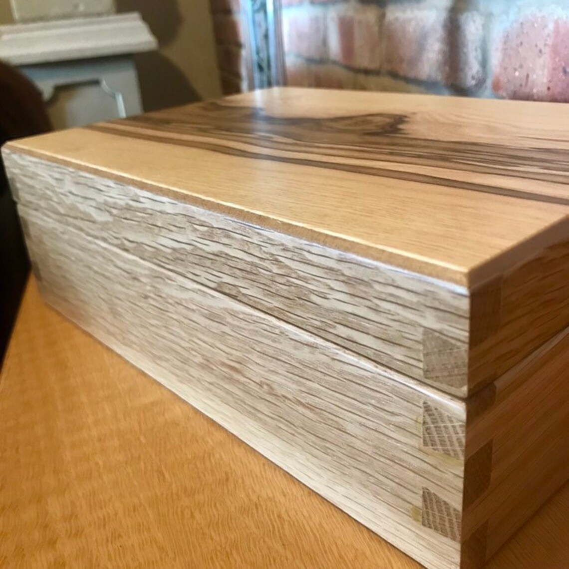 Jewellery Box Oak Wood Keepsake Case With Feature Olive Ash | Etsy UK