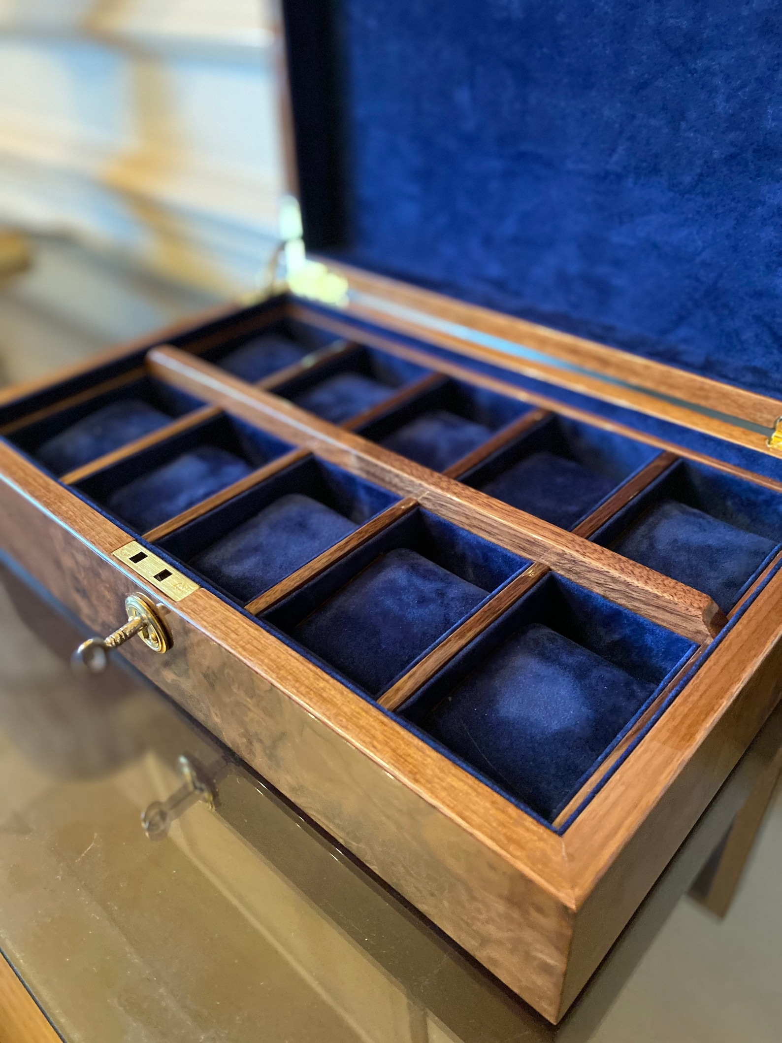 Handmade Watch Box (10 Compartments) - High Gloss Burr Walnut - Etsy UK