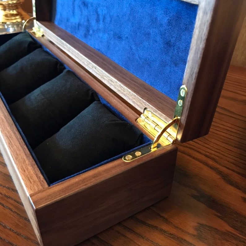 Handmade Watch and Cufflink Box Natural Walnut Finish with | Etsy