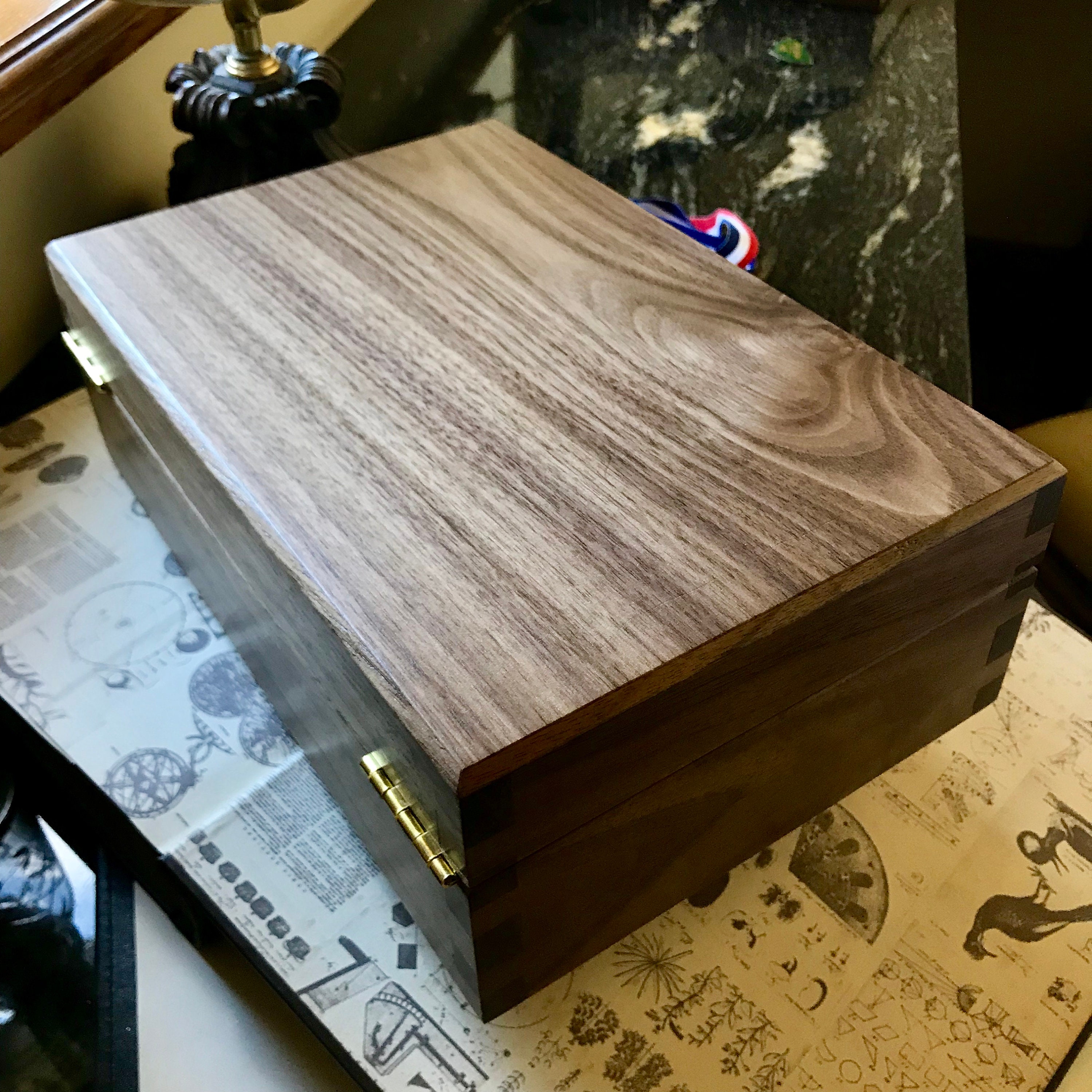 Keepsake Box Handmade Walnut Wood Case With Dovetail Joints - Etsy