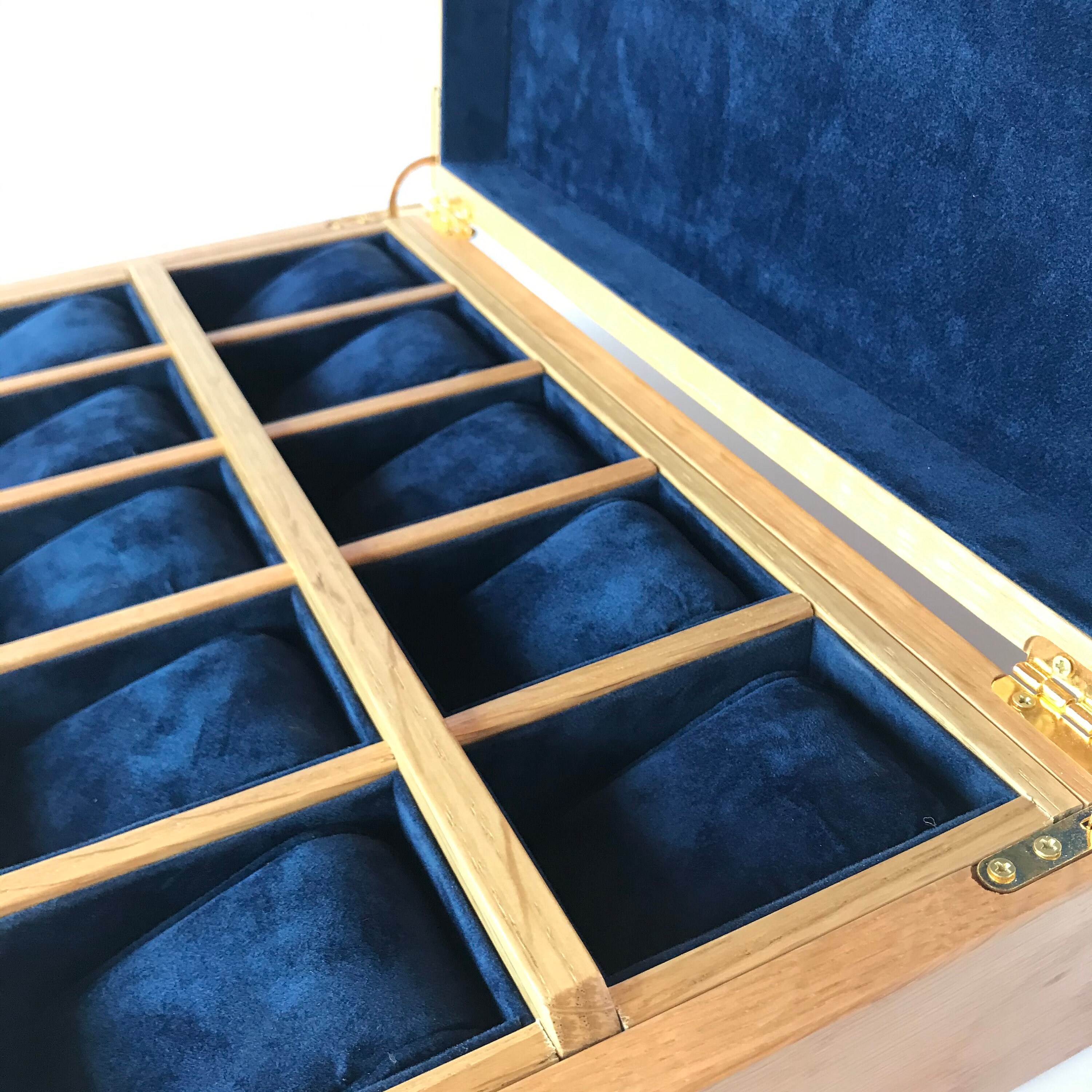 Handmade Watch Box (10 Compartments) - Olive Ash Burr With Optional ...