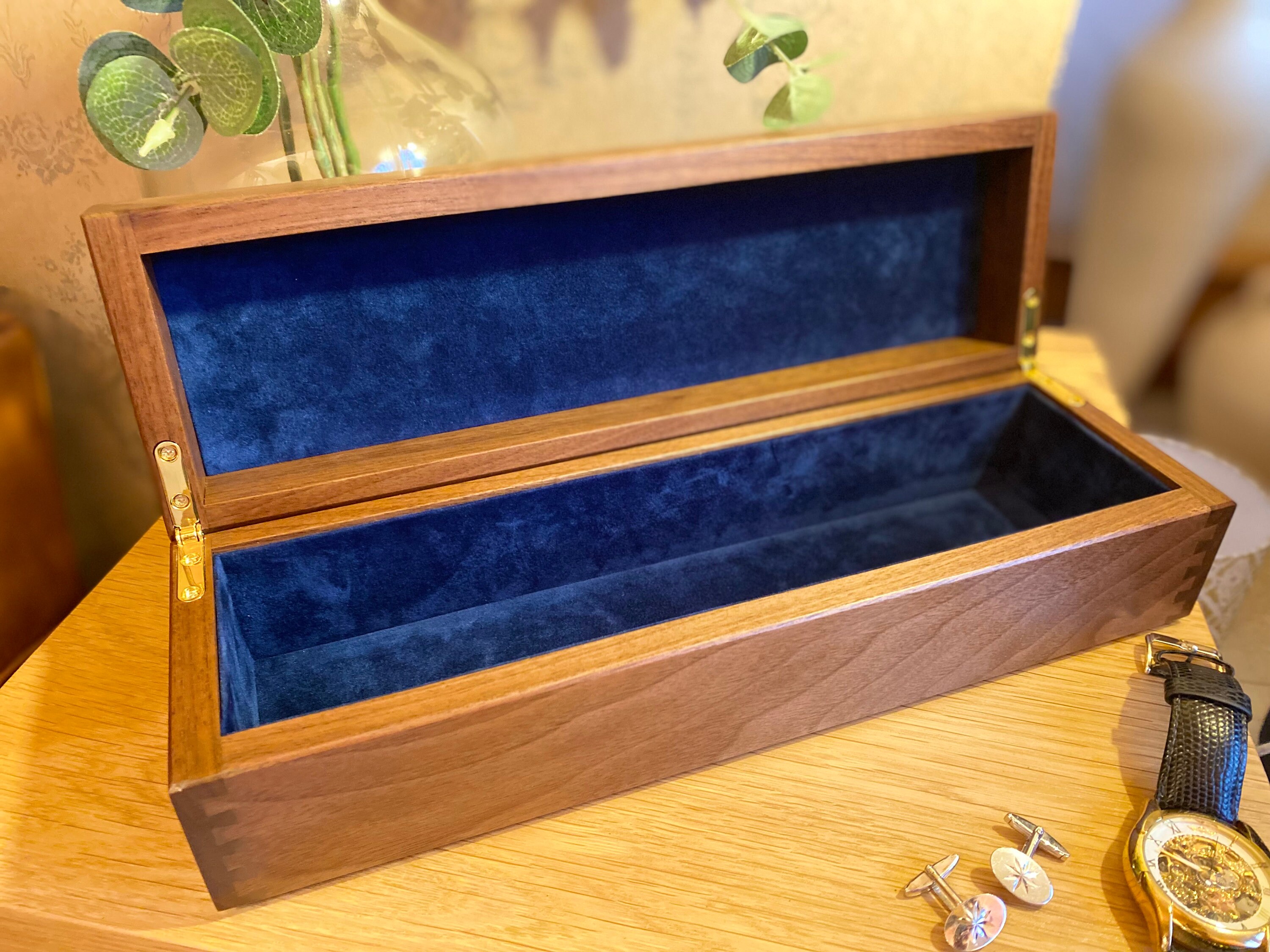 Handmade Watch and Cufflink Box Natural Walnut Finish With - Etsy
