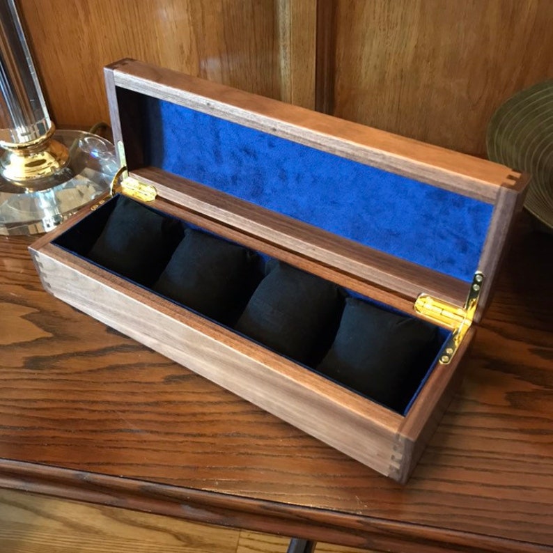 Handmade Watch and Cufflink Box Natural Walnut Finish with | Etsy