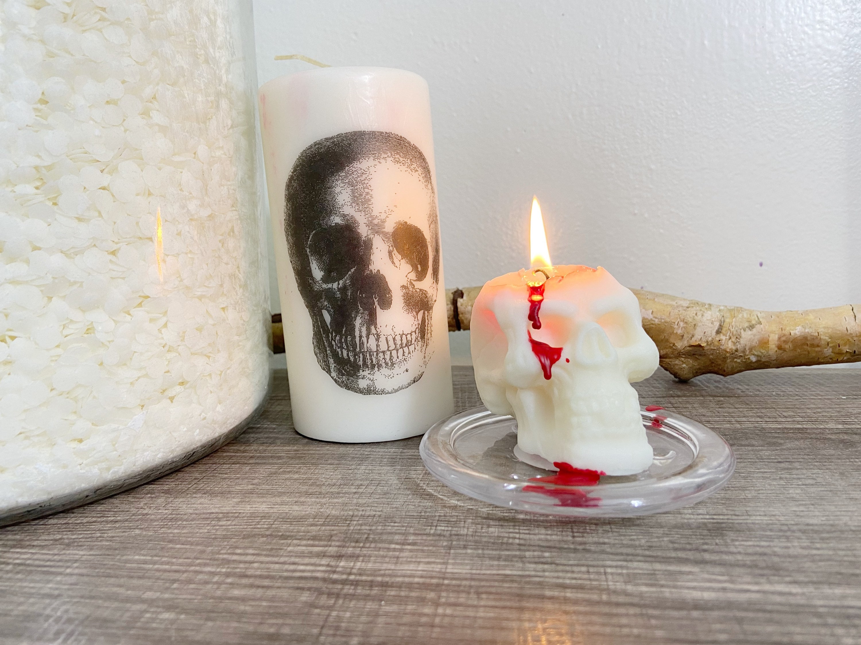 Halloween Skull Candle bleeding Skull Figurine Candle witchy - Etsy Canada