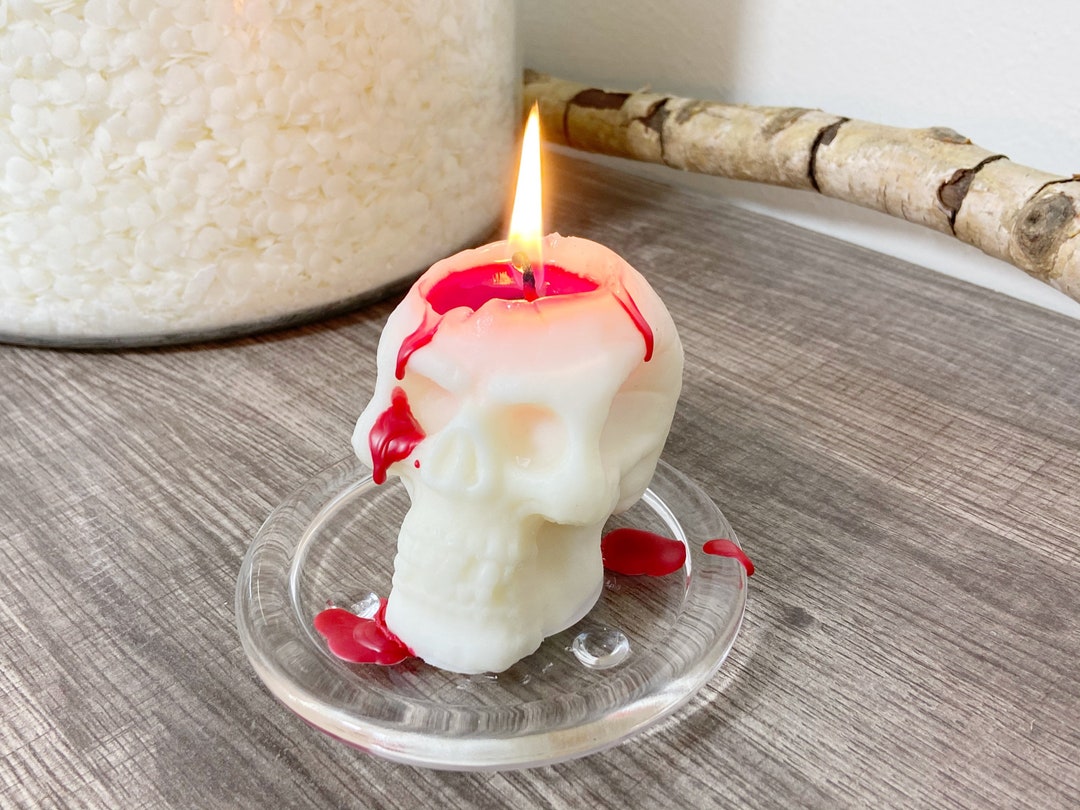 Halloween Skull Candle bleeding Skull Figurine Candle witchy Skull ...