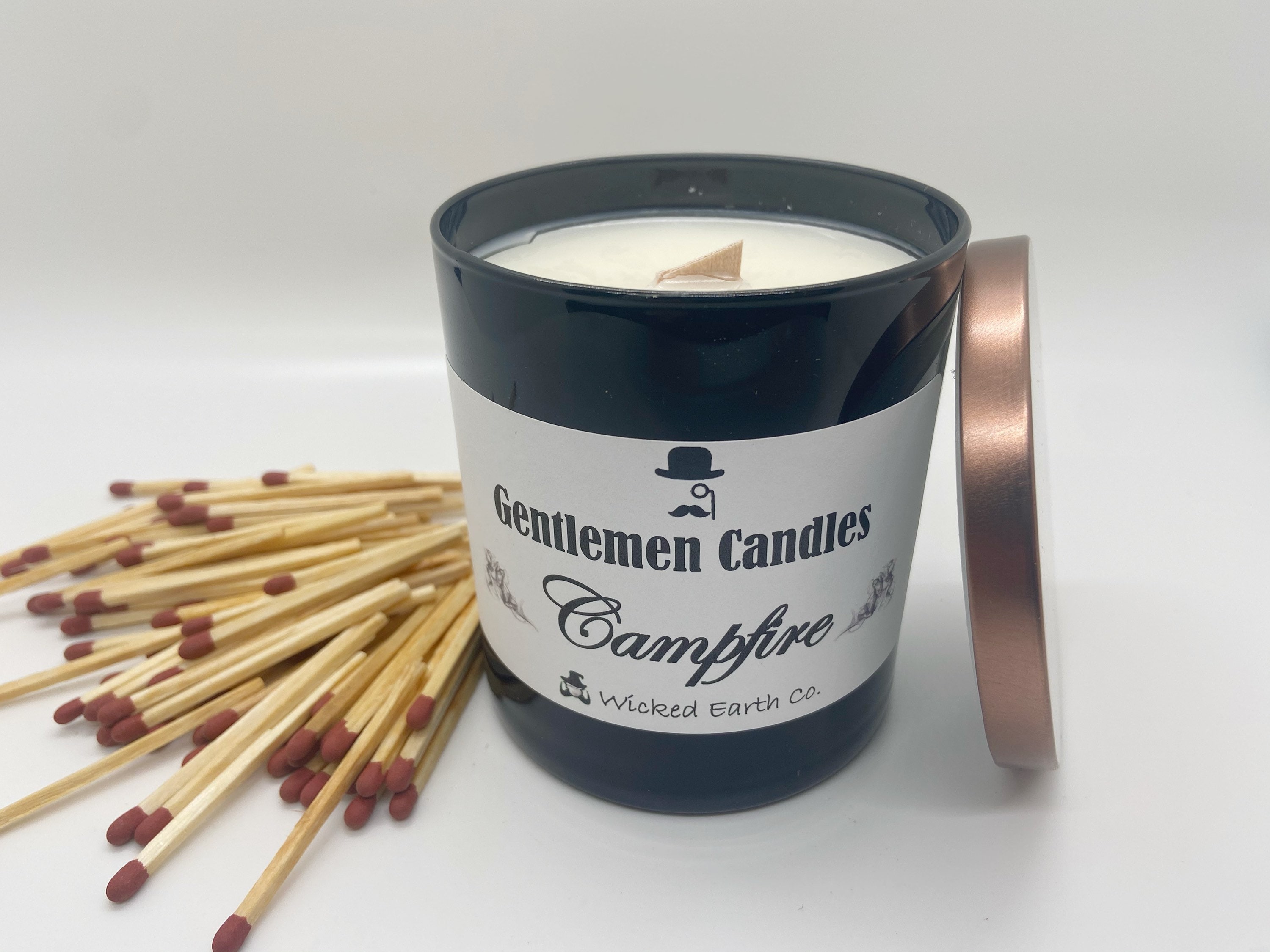 Mens Candles Campfire Candle Gentlemen Candles Soy Wood | Etsy