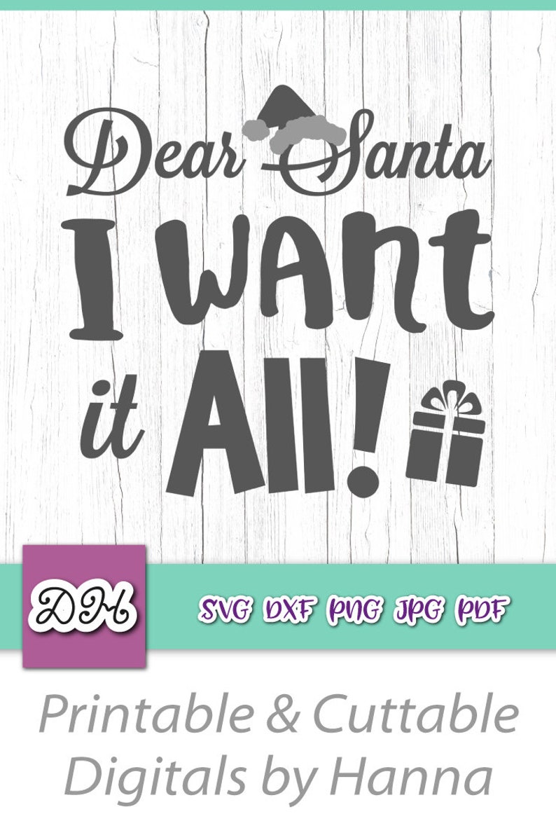 Merry Christmas SVG Files for Cricut Sayings Dear Santa I Want | Etsy