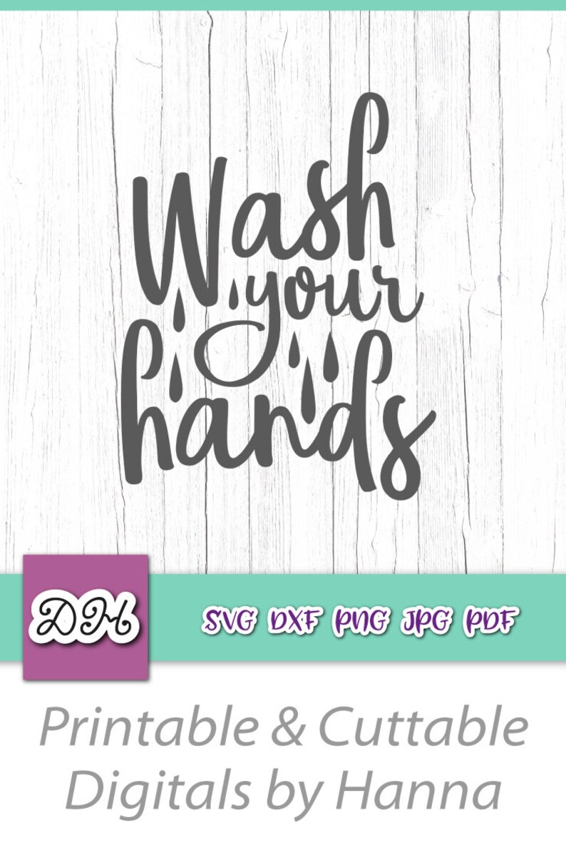Bathroom Sign SVG Files for Cricut Saying Wash Your Hands | Etsy