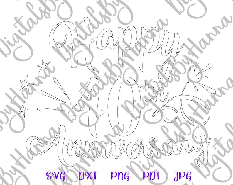 Happy 40th Anniversary SVG Files for Cricut Ruby Wedding - Etsy Happy 40th Anniversary SVG Files for Cricut Ruby Wedding - Etsy