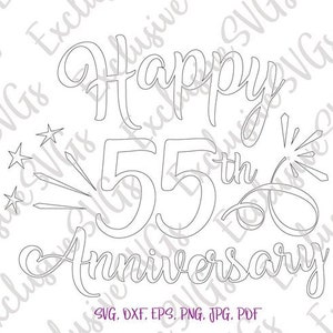 Happy 55th Anniversary SVG Files for Cricut Emerald Wedding Fifty Five ...
