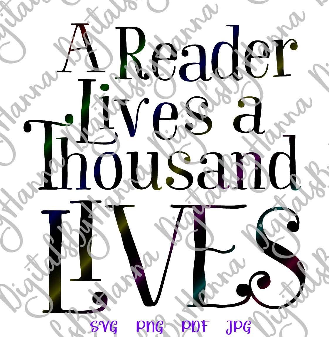 Reading SVG Files for Cricut Sayings Reader Lives Thousand - Etsy