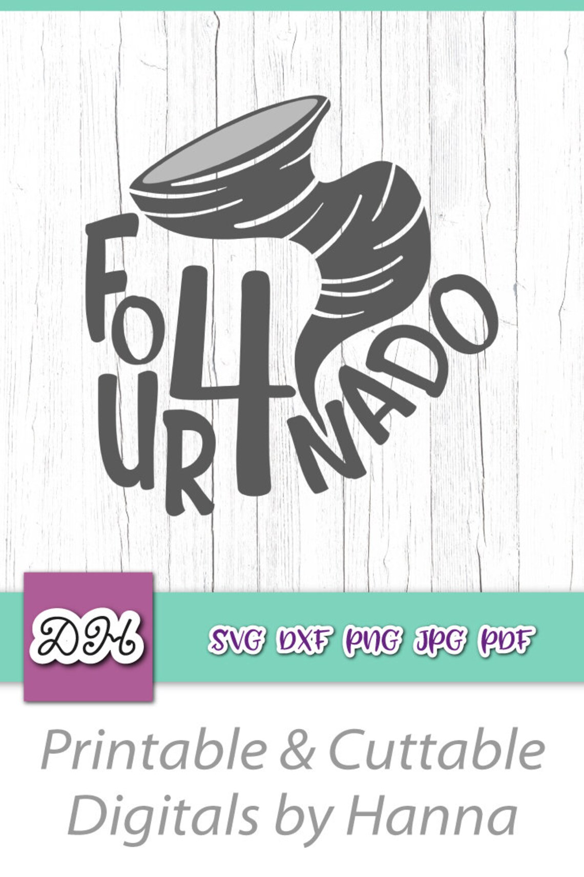 4th Birthday SVG File for Cricut Saying Fournado Four Years - Etsy