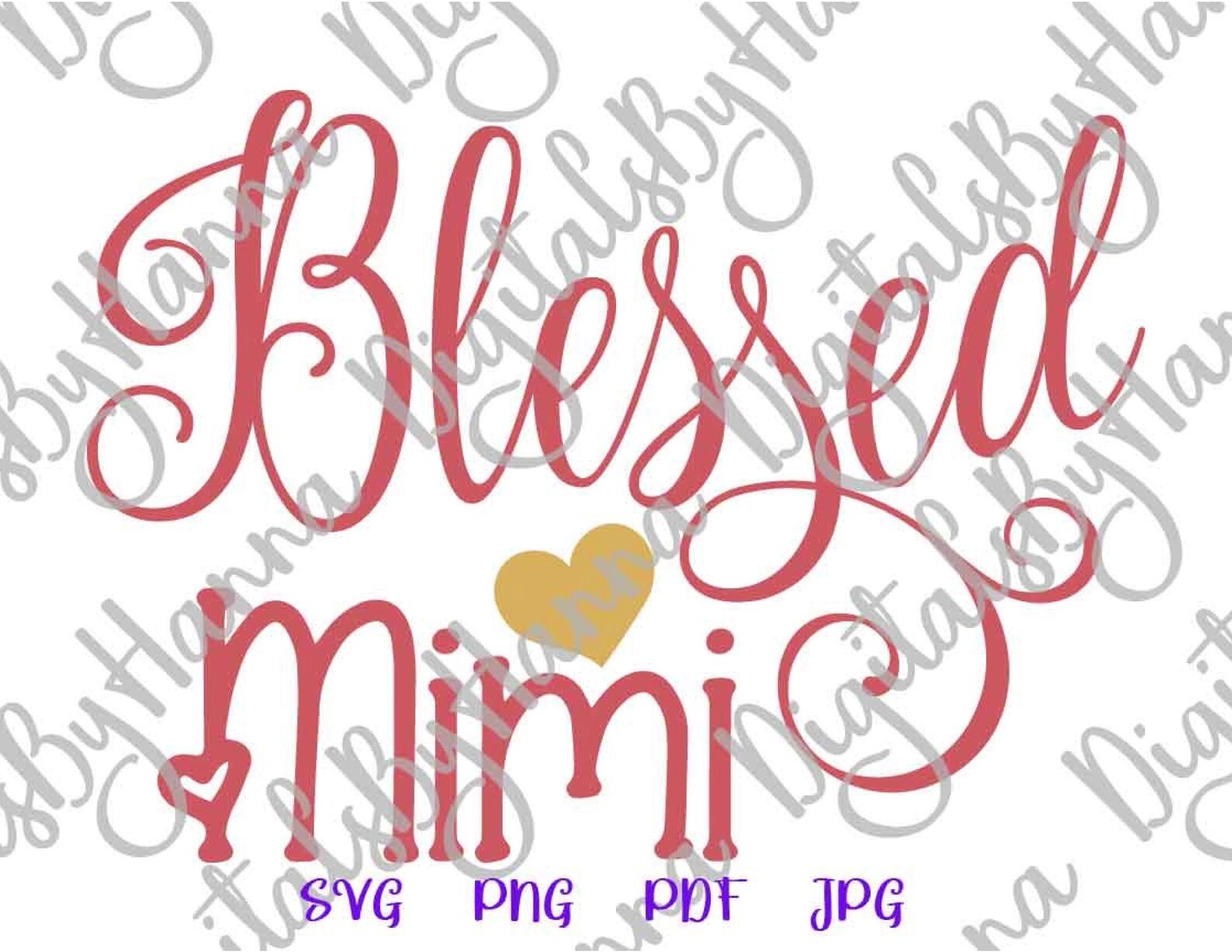 Family SVG File for Cricut Saying Blessed Mimi SVG Grandma Tee | Etsy