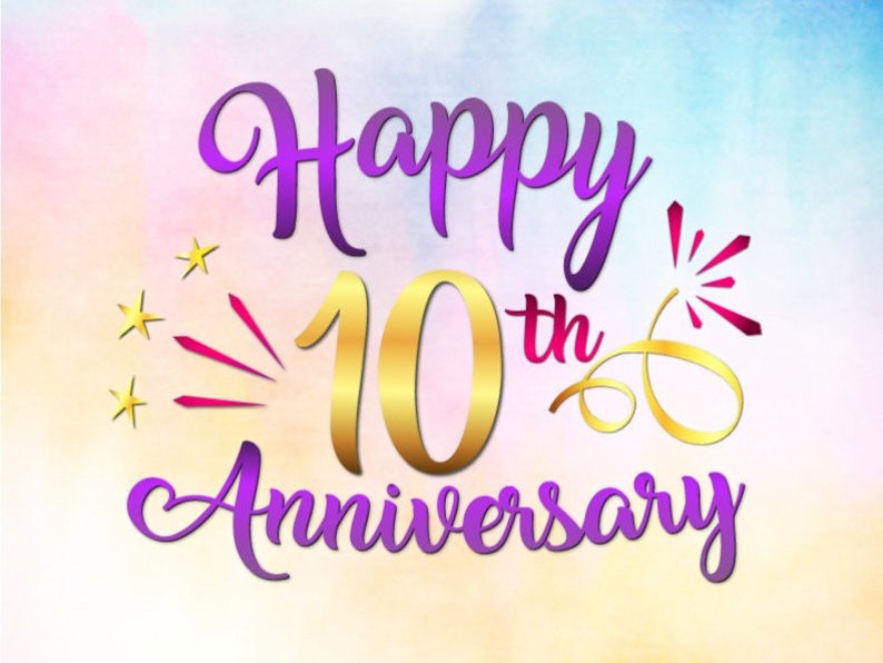 Happy 10th Anniversary SVG File for Cricut Tin Wedding Tenth - Etsy