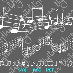 Music SVG Files for Cricut Sheet Music Notes Musical Staff Clipart ...