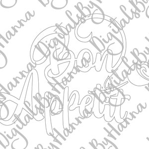 Kitchen SVG File for Cricut Saying Bon Appetit Quote Enjoy Your Meal ...