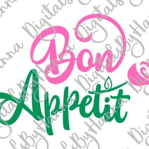 Kitchen SVG File for Cricut Saying Bon Appetit Quote Enjoy Your Meal ...