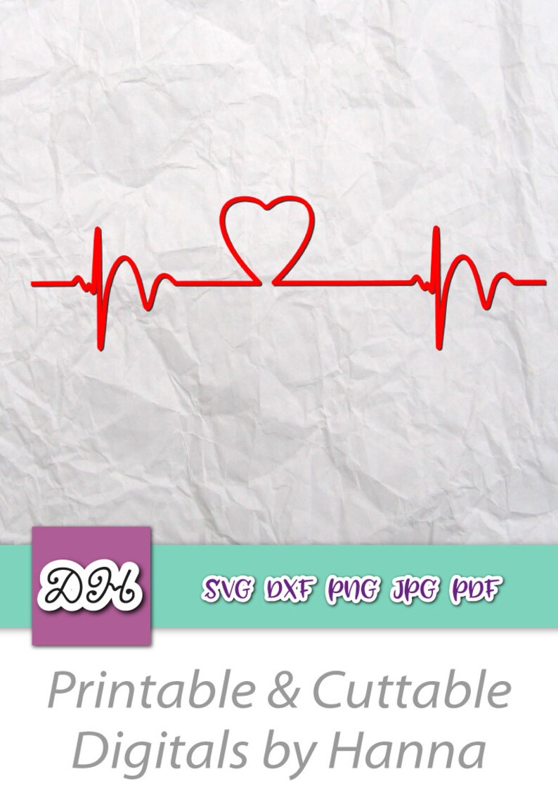 Heartbeat SVG Files for Cricut Ekg Heart Beat Cardiogram | Etsy