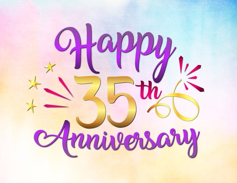 Happy 35th Anniversary SVG Files for Cricut Jade Coral Wedding | Etsy