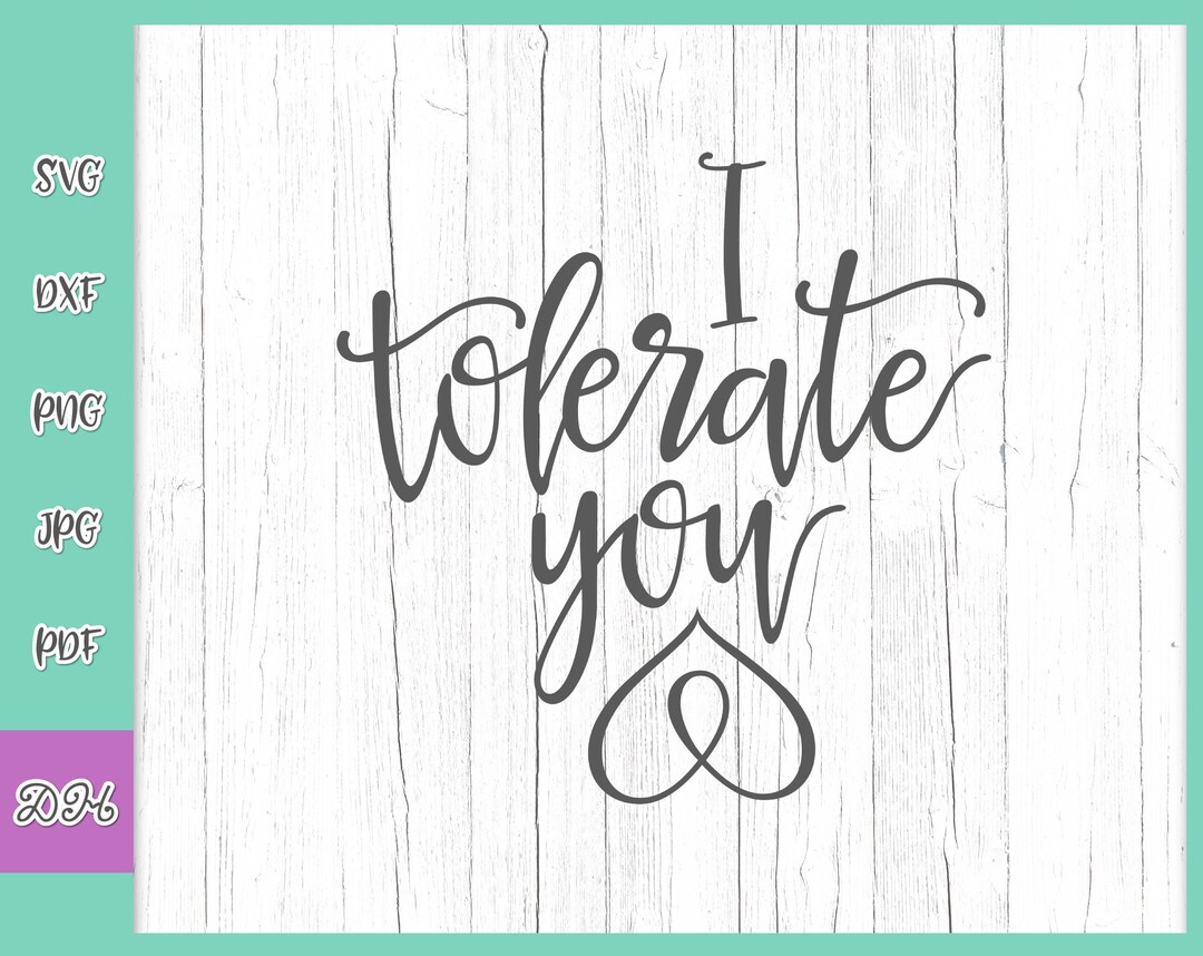 I Tolerate You SVG File for Cricut Valentine's Day Sayings Funny Quotes ...