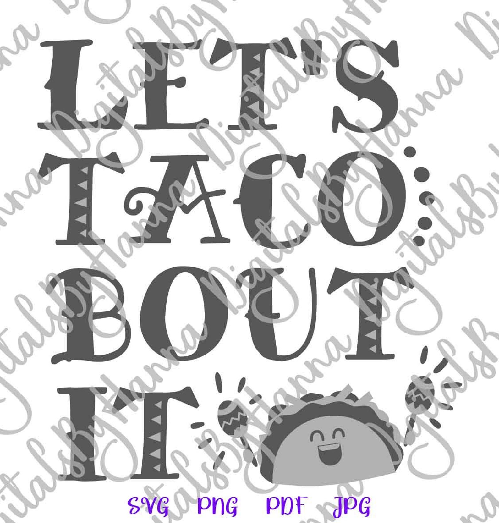 Taco SVG File for Cricut Taco Sticker SVG Funny Quote Saying | Etsy