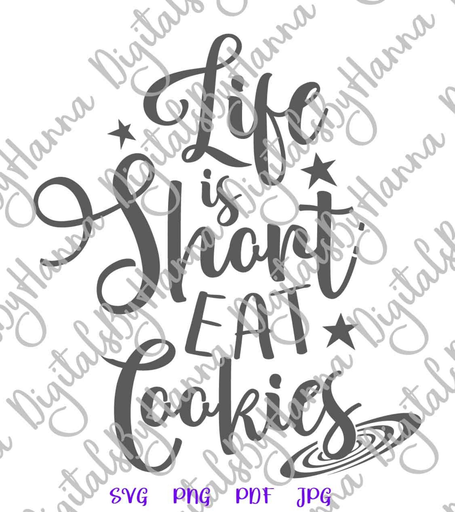 Inspirational SVG File for Cricut Sayings Life is Short Eat - Etsy